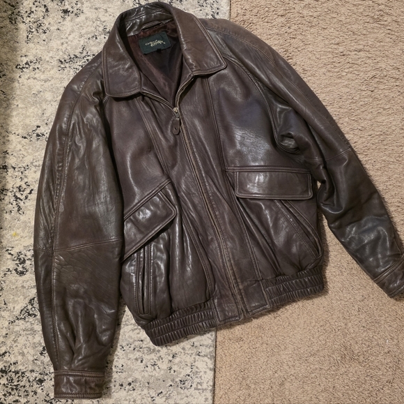 Gilbert & Lodge | Jackets & Coats | Vintage Leather Bomber Jacket Mens ...
